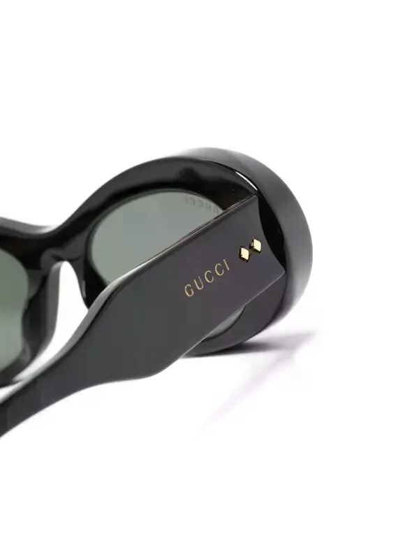 Gucci Logo-debossed Oval-frame Sunglasses