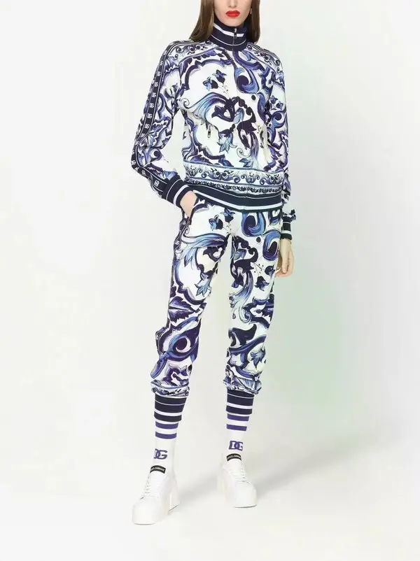 Dolce & Gabbana Majolica-print Zip-up Sweatshirt