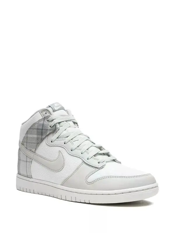 Nike Dunk High Plaid Sneakers - Grey
