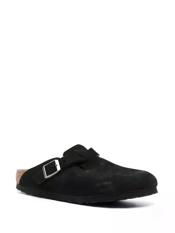 BIRKENSTOCK Boston Suede Mules - Black
