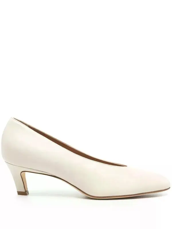 SCAROSSO 50mm Deva Leather Pumps - White