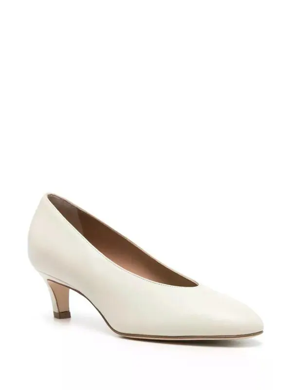 SCAROSSO 50mm Deva Leather Pumps - White