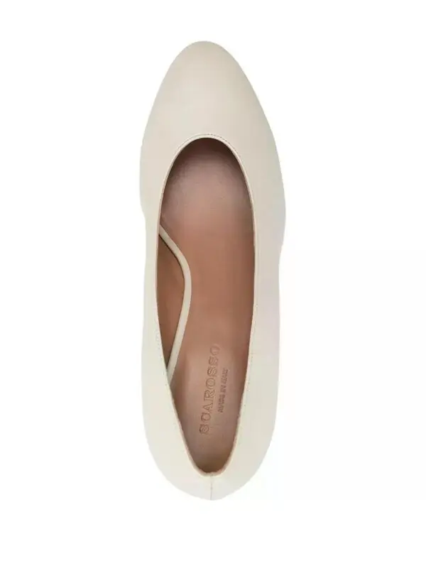 SCAROSSO 50mm Deva Leather Pumps - White