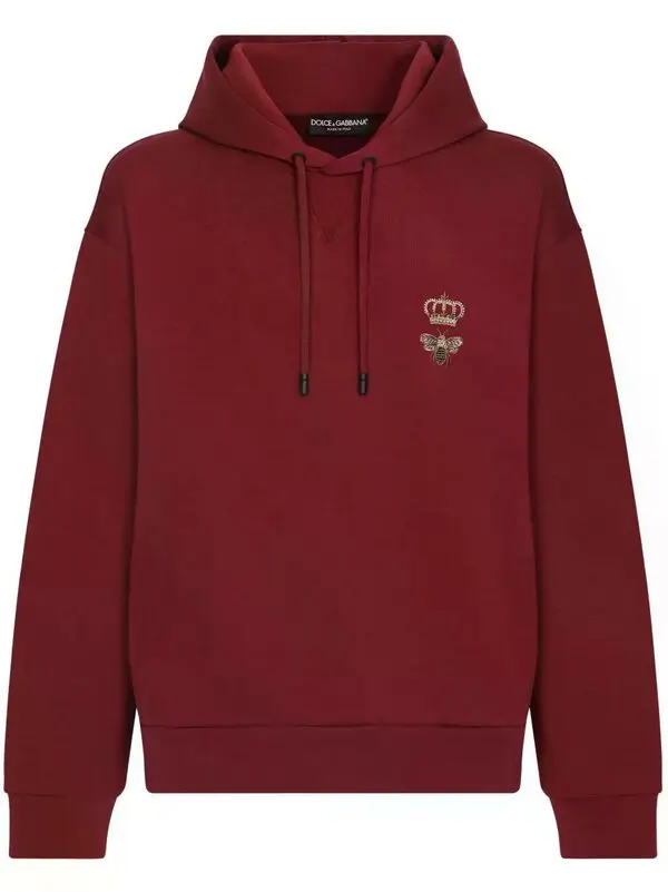 Dolce & Gabbana Motif-embroidered Pullover Hoodie - Red
