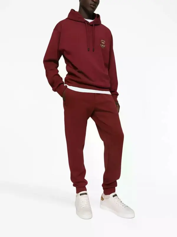 Dolce & Gabbana Motif-embroidered Pullover Hoodie - Red