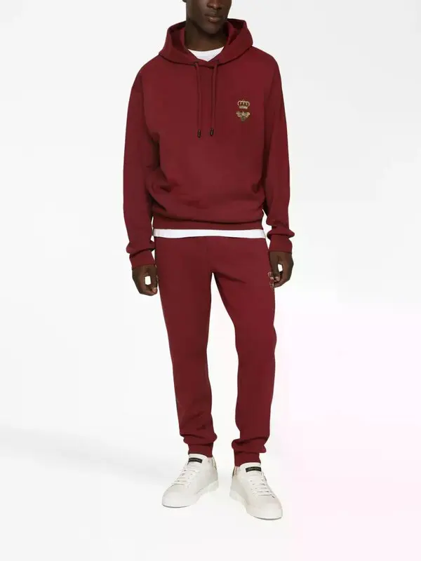 Dolce & Gabbana Motif-embroidered Pullover Hoodie - Red