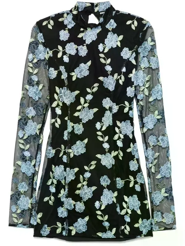 ROTATE BY BIRGER CHRISTENSEN Mesh Longsleeve Mini Dress