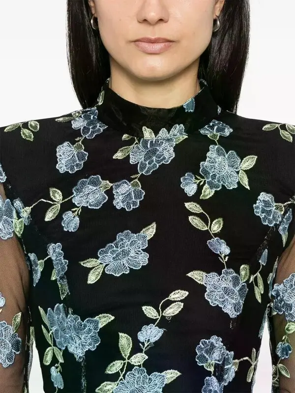 ROTATE BY BIRGER CHRISTENSEN Mesh Longsleeve Mini Dress