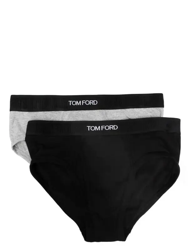 TOM FORD Logo-waist Cotton Briefs - Black