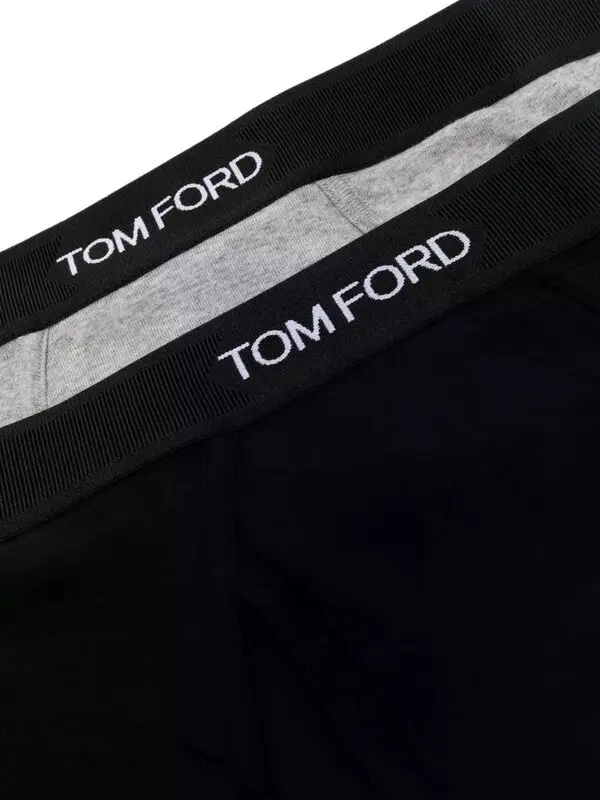 TOM FORD Logo-waist Cotton Briefs - Black