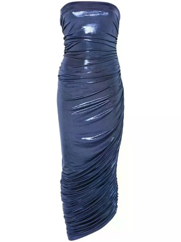 Norma Kamali Diana Strapless Gown - Blue