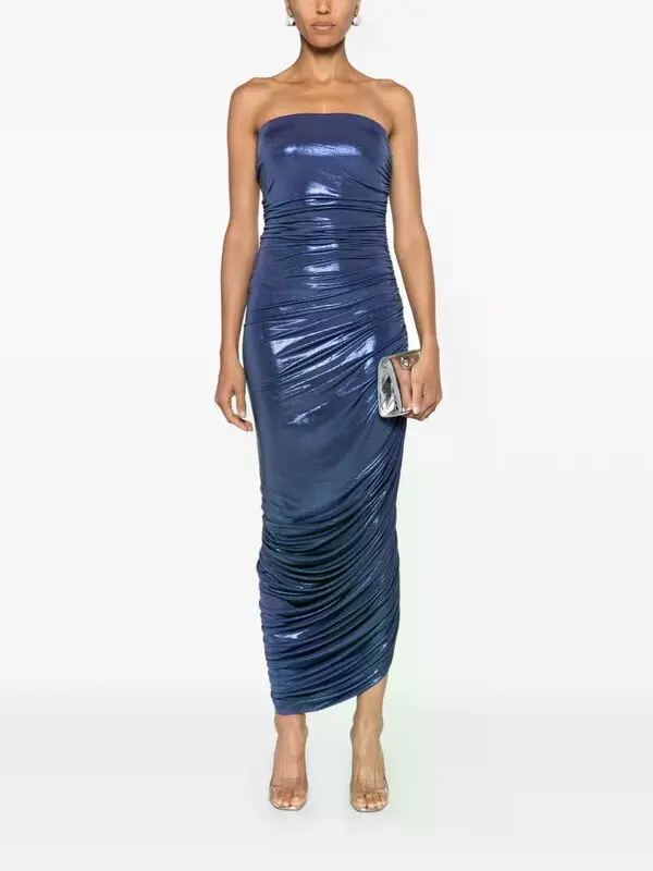 Norma Kamali Diana Strapless Gown - Blue