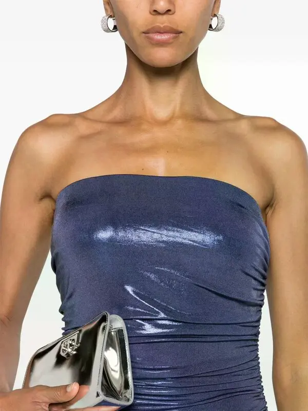 Norma Kamali Diana Strapless Gown - Blue