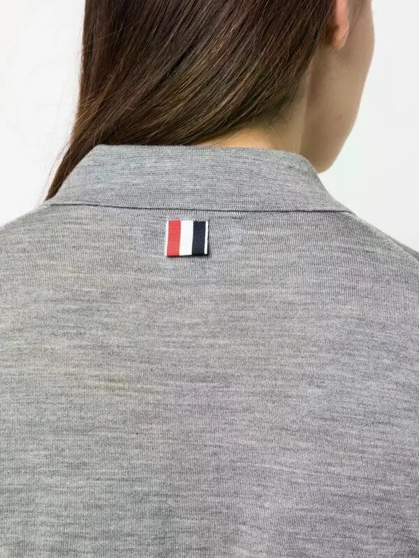 Thom Browne 4-bar Short-sleeve Polo Shirt - Grey