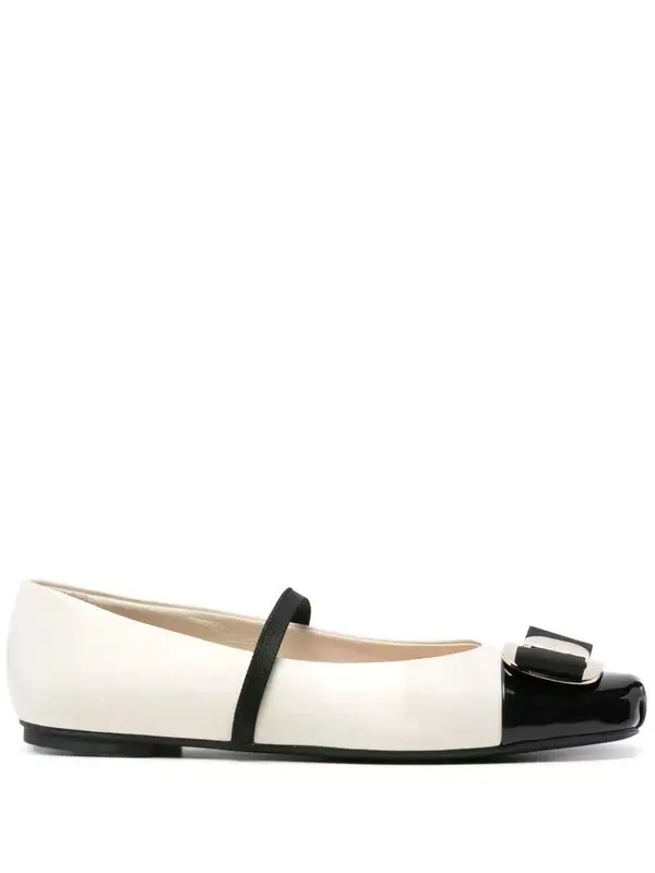 FERRAGAMO Vara Bow Ballerina Flats - Neutrals