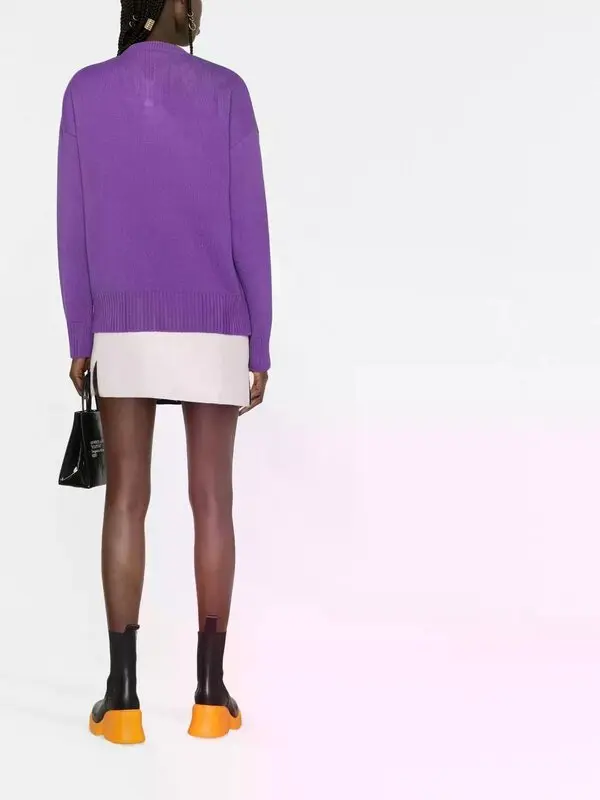 AMI Paris De Coeur Virgin Wool Sweater - Purple
