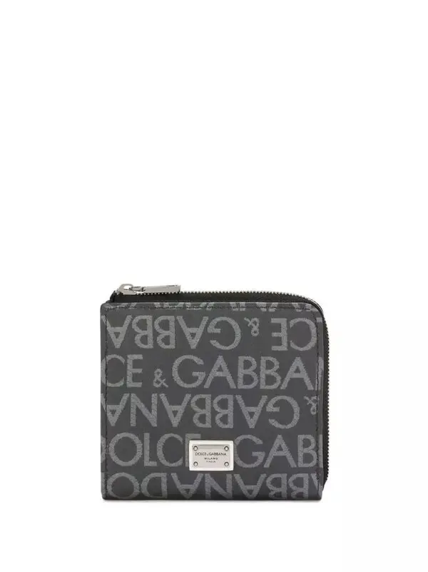 Dolce & Gabbana Logo-plaque Jacquard Wallet - Black