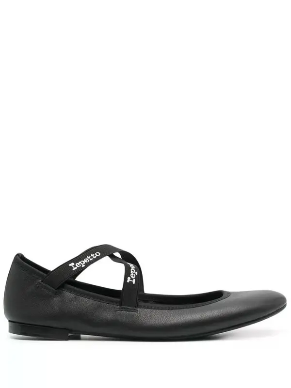 Repetto Joana Mary Jane Leather Ballerina Shoes - Black