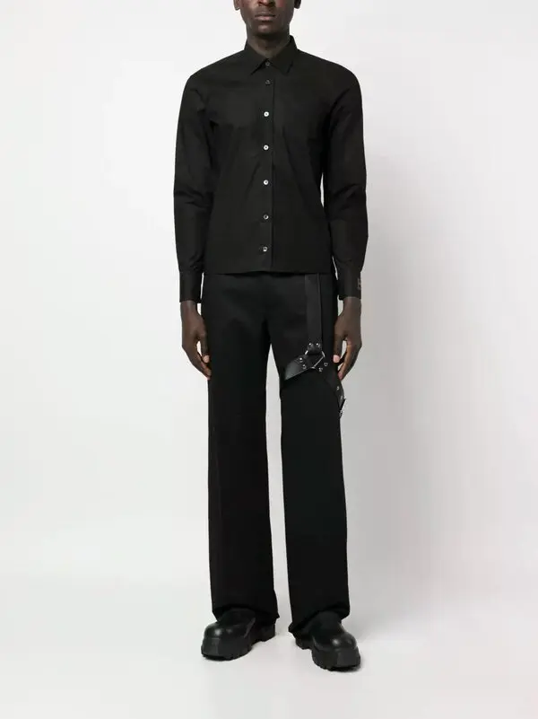 Raf Simons Logo-patch Long-sleeve Cotton Shirt