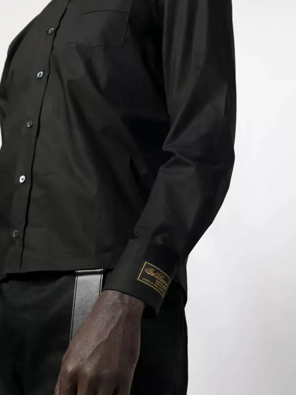 Raf Simons Logo-patch Long-sleeve Cotton Shirt