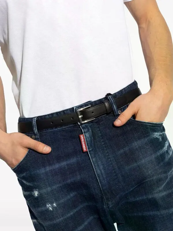 Dsquared2 Leather Belt With Debossed Lettering
