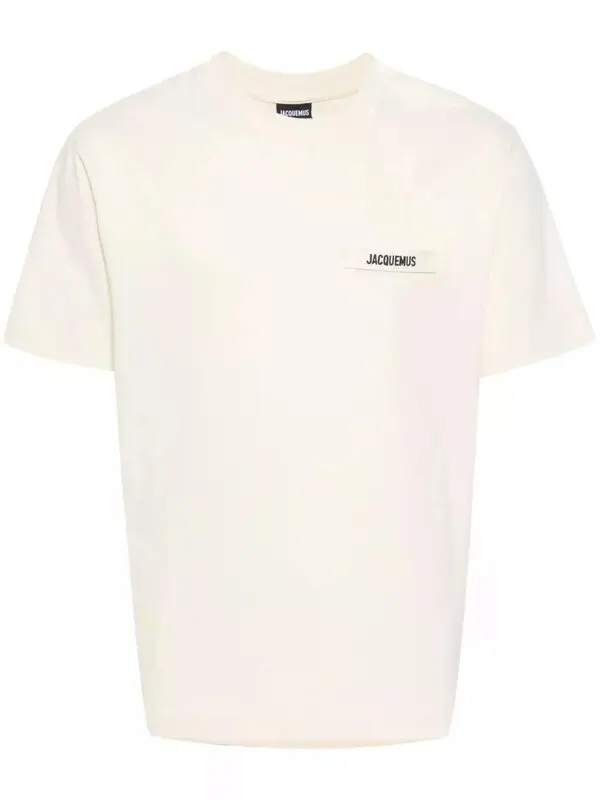 Jacquemus Le Gros Grain Embroidered Logo T-shirt - Neutrals