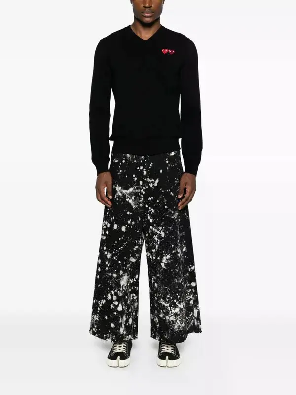 Play Comme Des Garcon Heart-patch Wool Jumper - Black