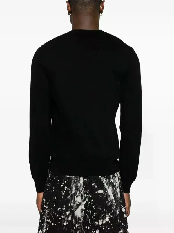 Play Comme Des Garcon Heart-patch Wool Jumper - Black