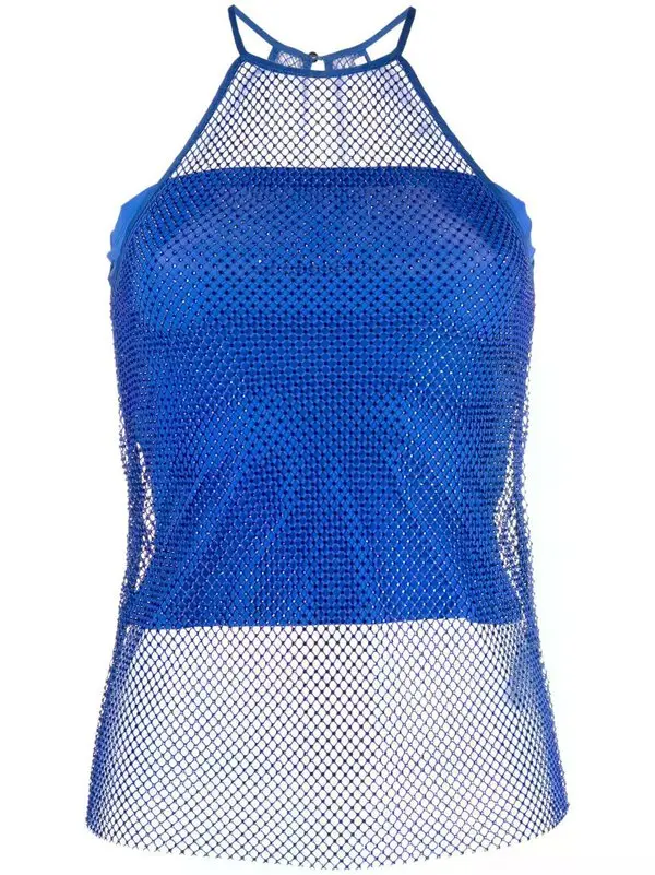 Patrizia Pepe Rhinestone-embellished Sleeveless Top - Blue