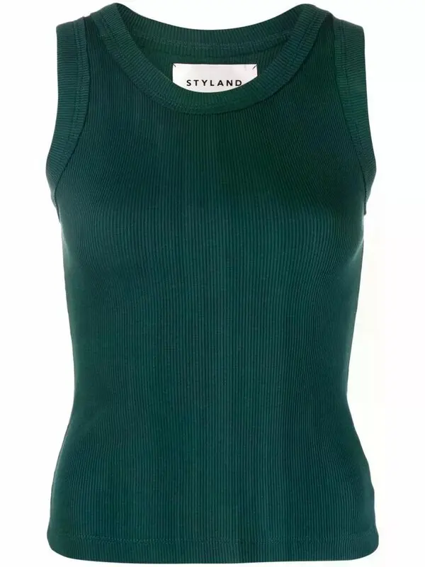 STYLAND Ribbed-knit Vest Top - Green