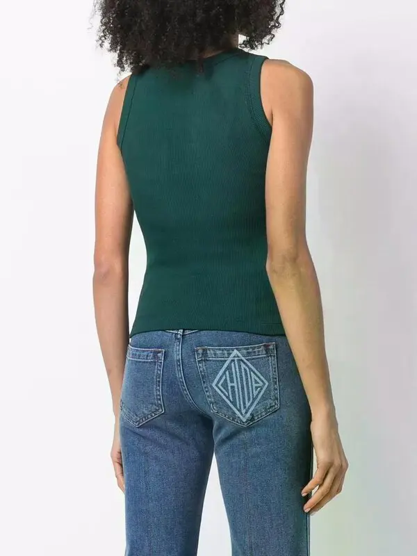 STYLAND Ribbed-knit Vest Top - Green