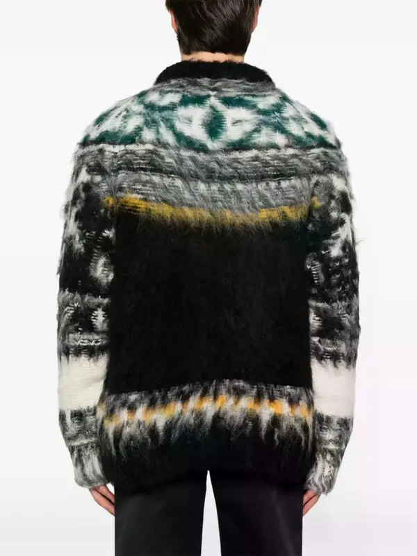 Sacai Pattern Intarsia-knit Hoodie