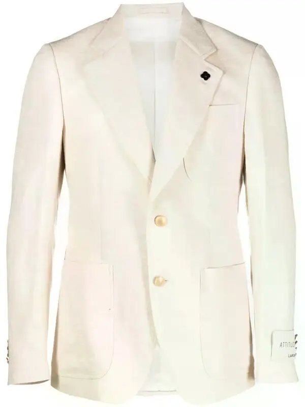 LARDINI Single-breasted Cotton-blend Blazer