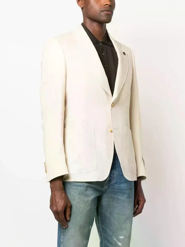 LARDINI Single-breasted Cotton-blend Blazer