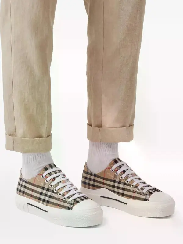 Burberry Check Lace-up Sneakers - Neutrals