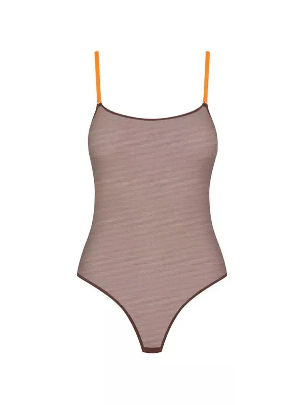 MAISON CLOSE Mesh Bodysuit - Brown