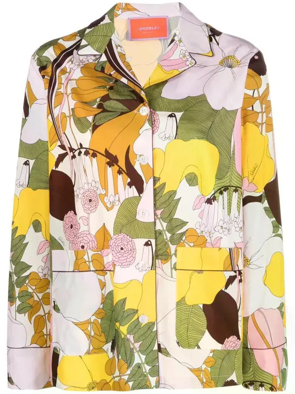 La DoubleJ Hammock Floral-print Cotton Shirt - Neutrals