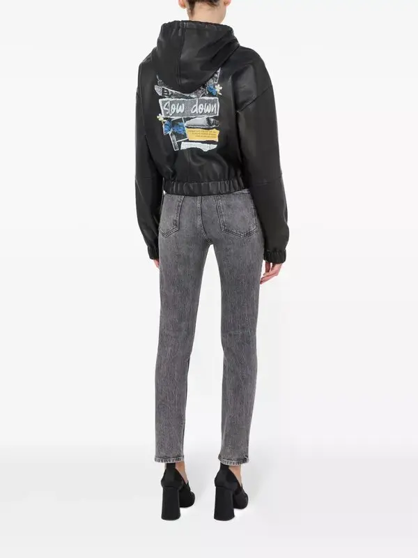 Moschino Printed Leather Jacket