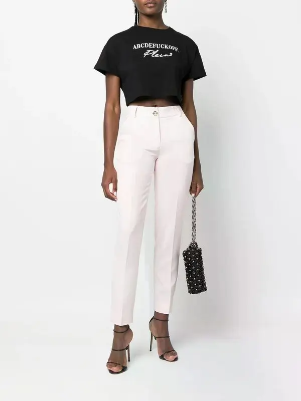 Philipp Plein Cotton Slogan-print Cropped T-shirt