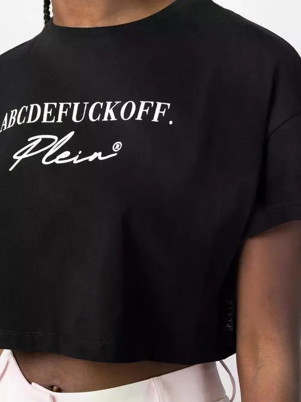 Philipp Plein Cotton Slogan-print Cropped T-shirt