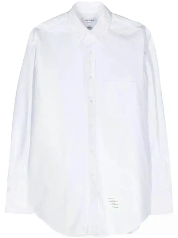 Thom Browne Logo-patch Cotton Shirt