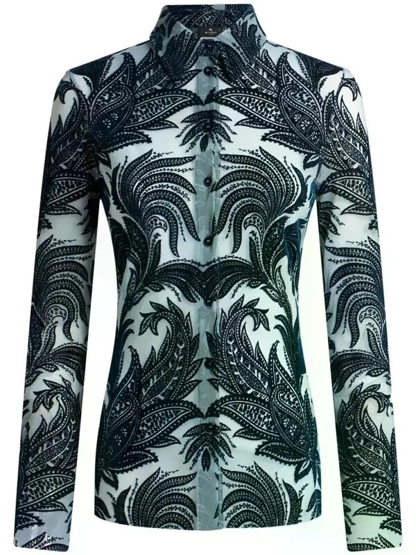 Etro Paisley-jacquard Shirt - Blue
