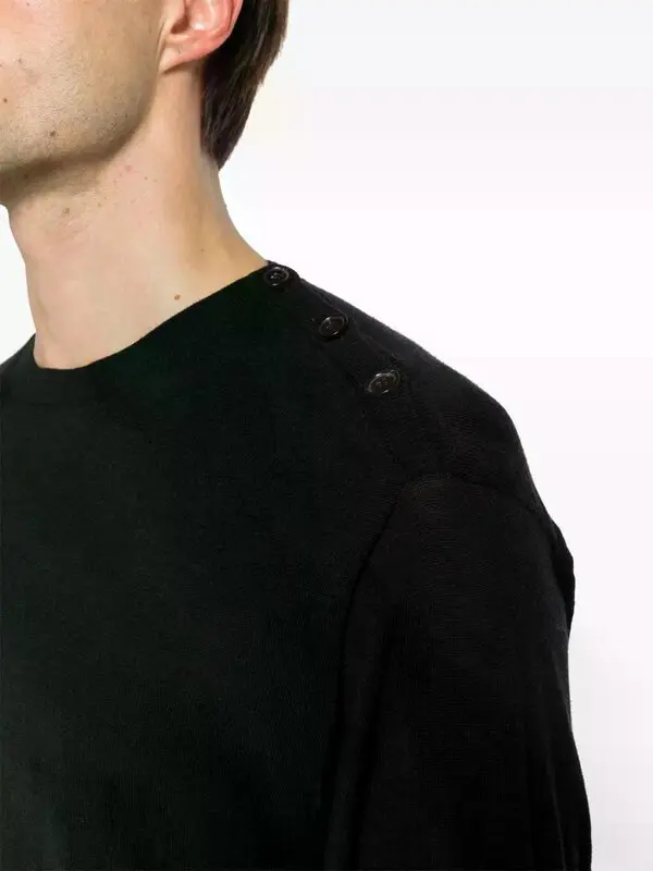 COURREGES Button-fastening Shoulder Fine-knit Jumper