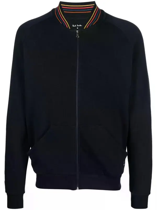 Paul Smith Stripe-detail Cotton Jacket - Blue
