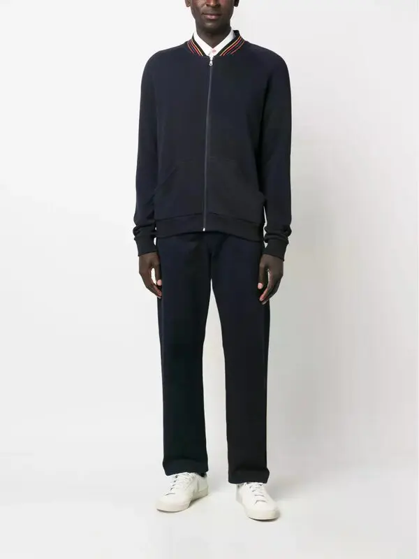 Paul Smith Stripe-detail Cotton Jacket - Blue