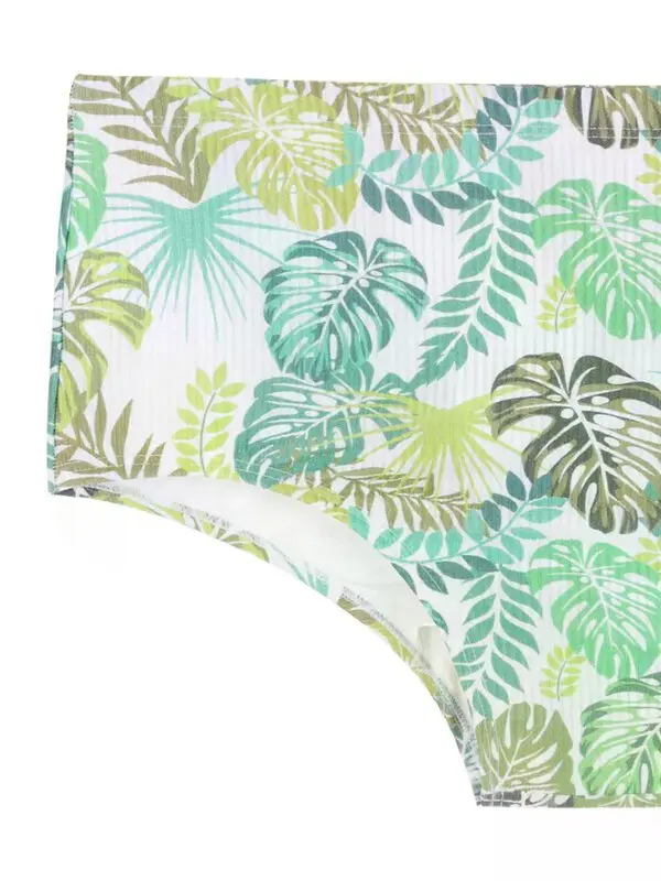 AMIR SLAMA Leaf Print Swim Briefs