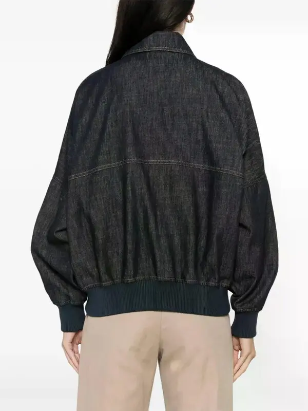 Brunello Cucinelli Denim Bomber Jacket