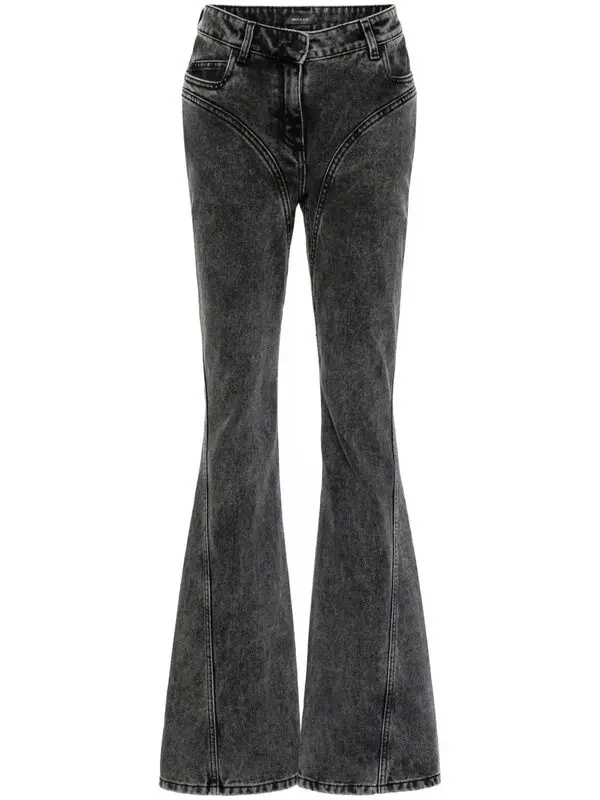 MUGLER Washed Flared Jeans