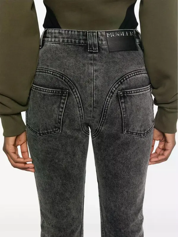 MUGLER Washed Flared Jeans