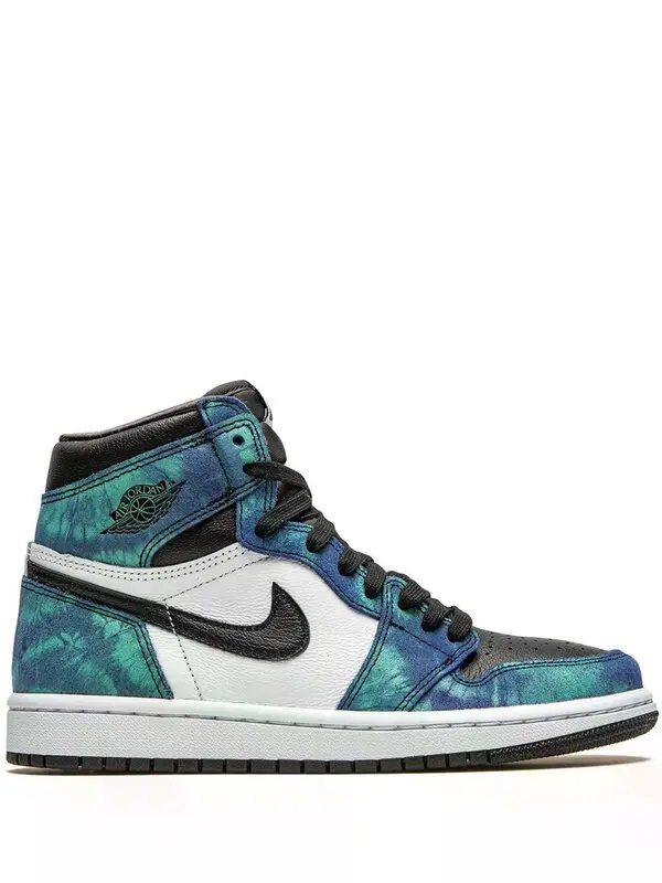 JORDAN Air 1 High Tie-dye Sneakers - Blue